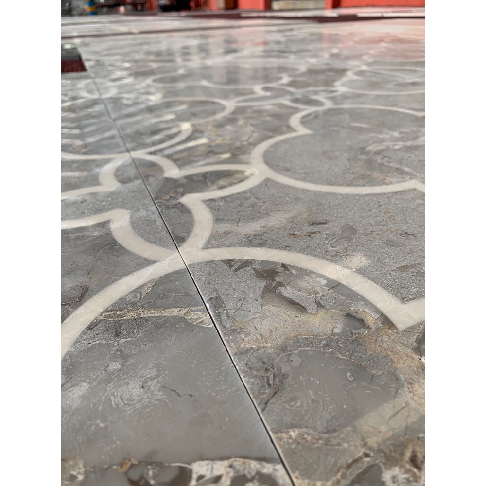 Quatrefoil Waterjet Marble Medallion Flooring | Factory Direct