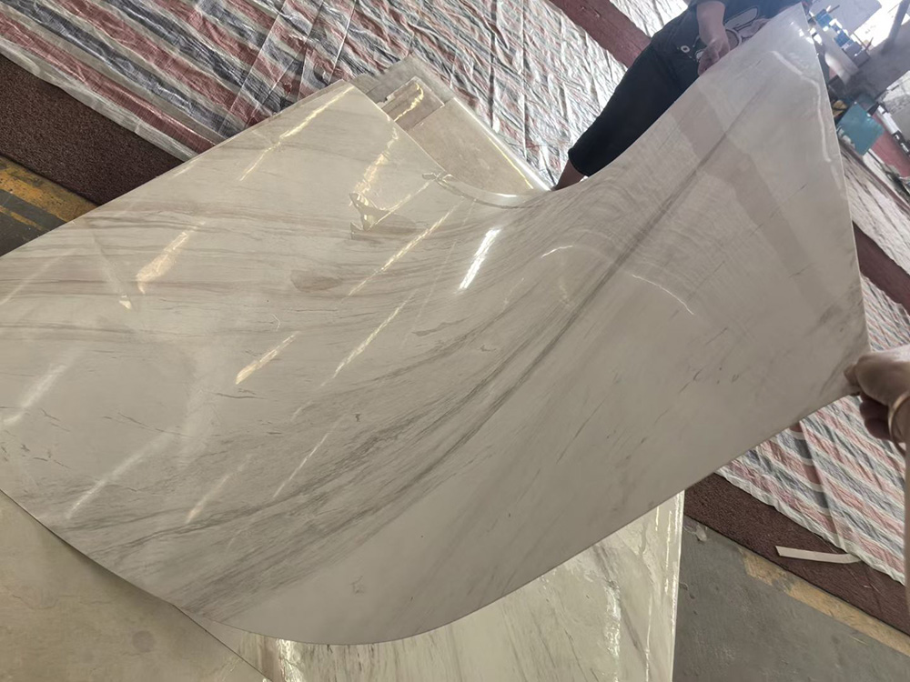 Ultra-Thin Volakas White Marble Veneer - Flexible & Lightweight